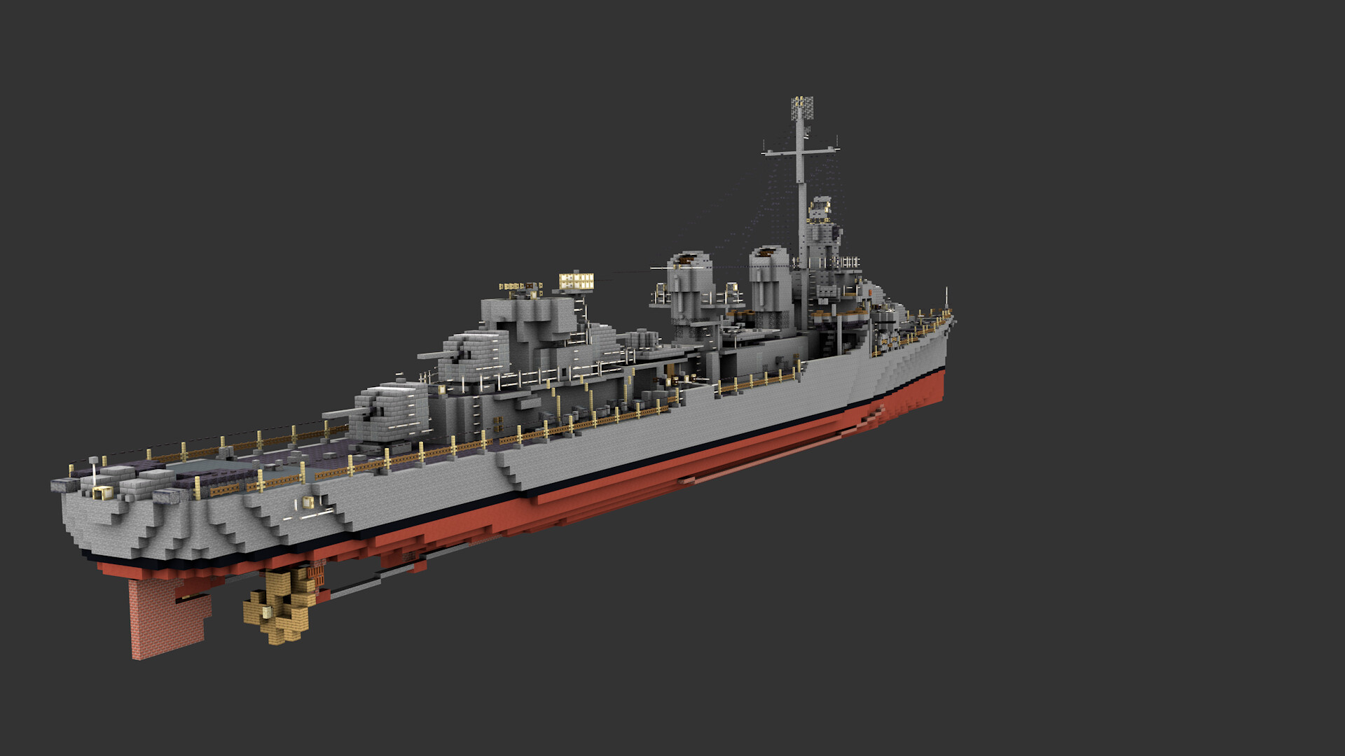 2:1 Scale USS Fletcher Minecraft Map