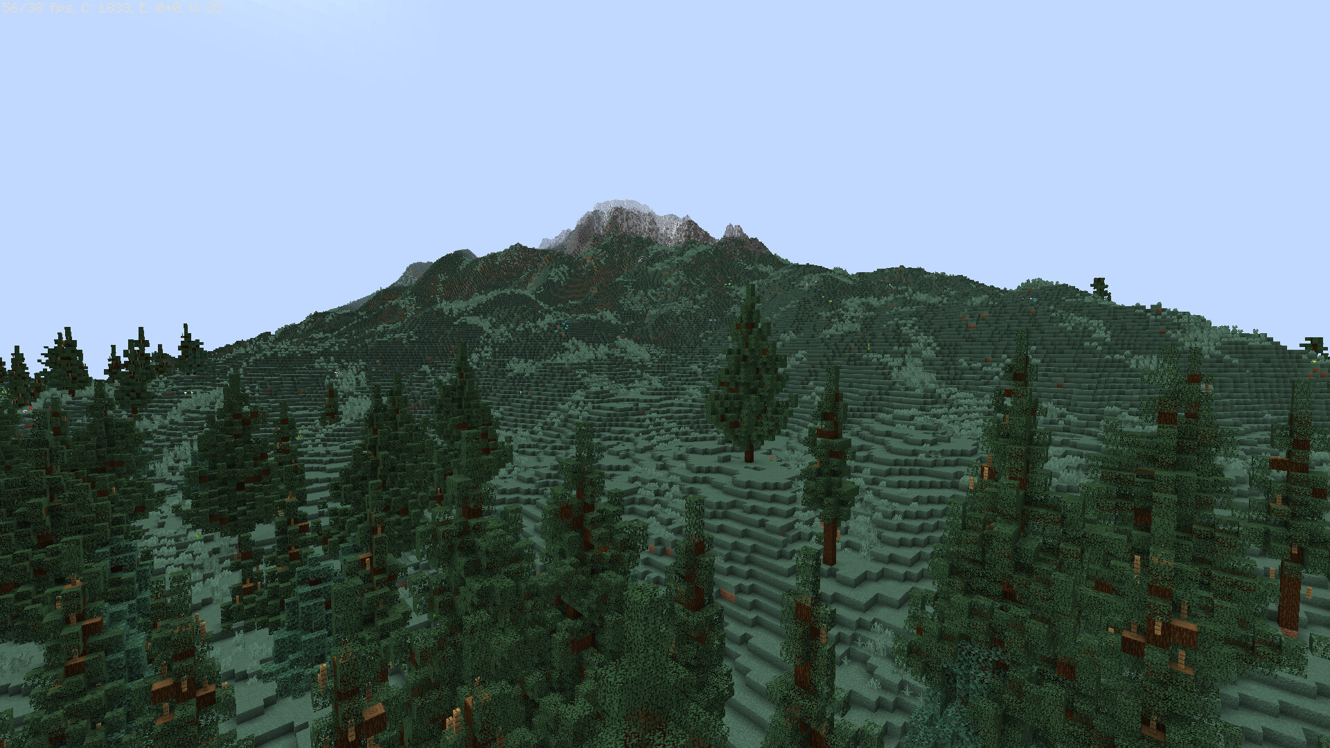 Spruce Forest with a Mountain Minecraft Map
