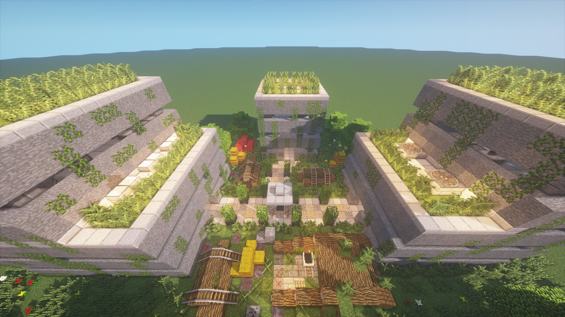 Very old abandoned Factory with mossy Buildings Minecraft Map