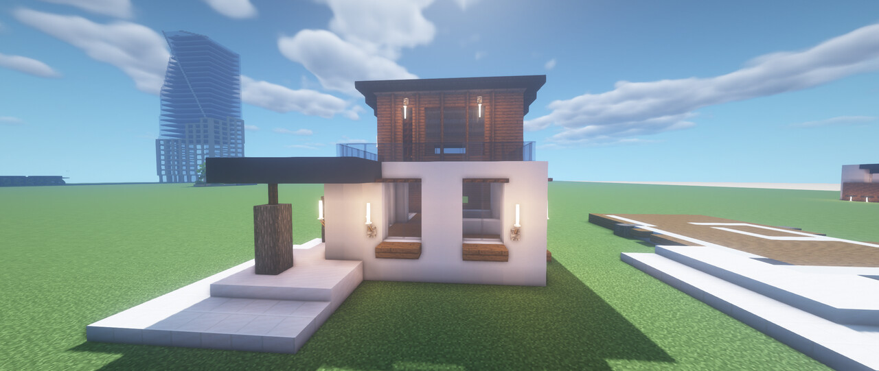 Modern lake house Minecraft Map
