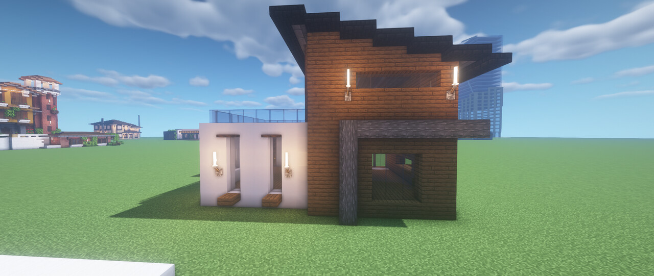 Modern lake house Minecraft Map