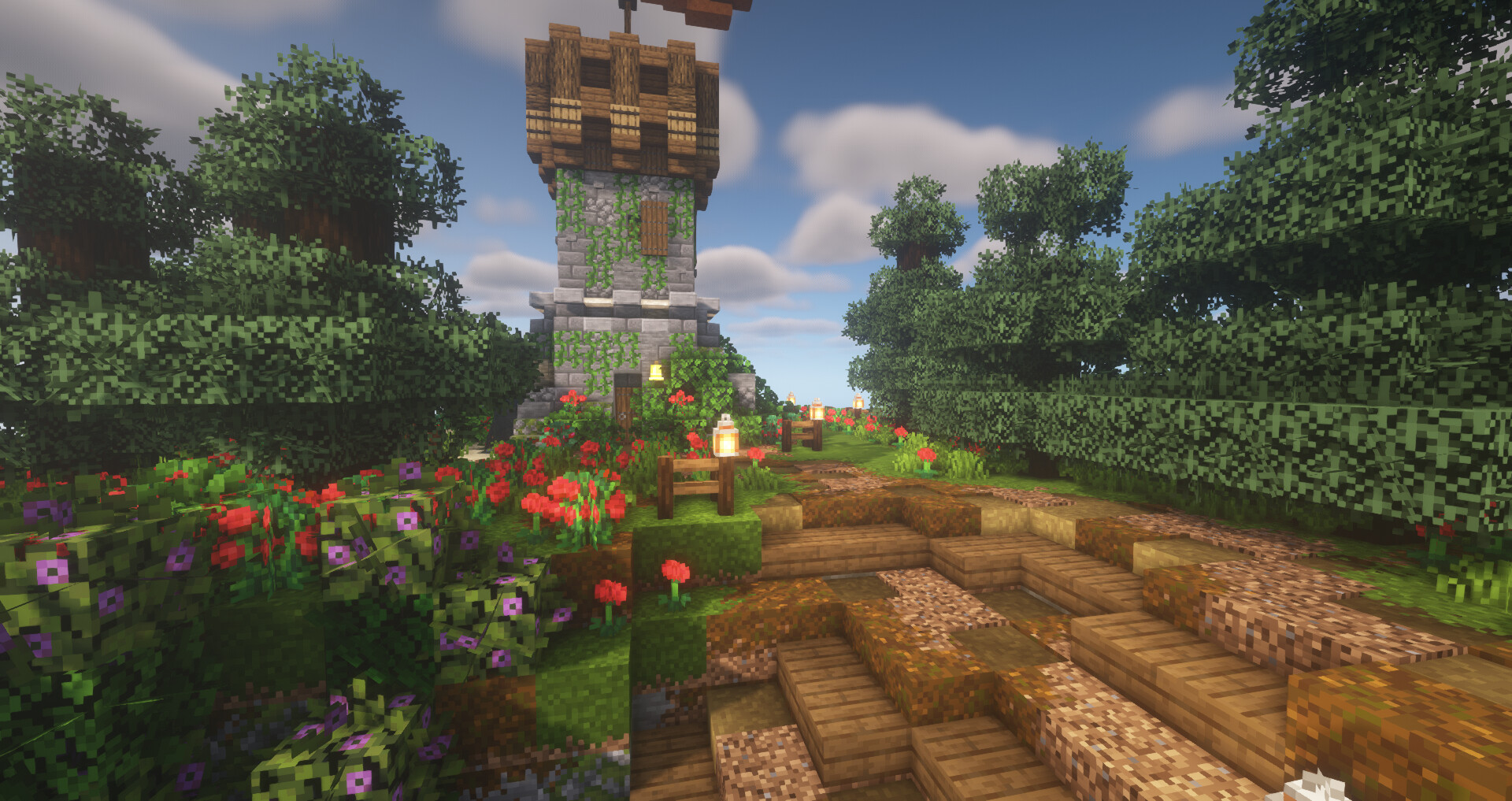 Medieval Tower House With Custom Terrain [Schematic] Minecraft Map