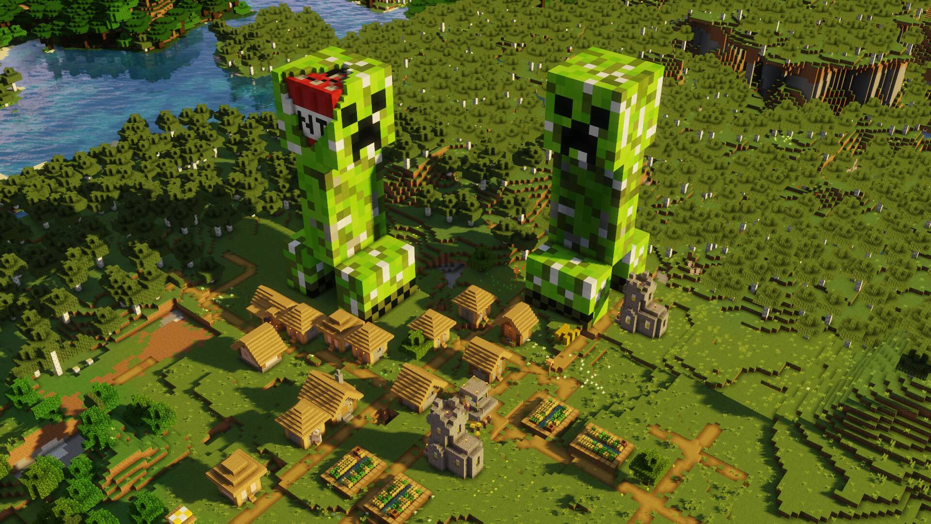Creeper Mob Statues Minecraft Map