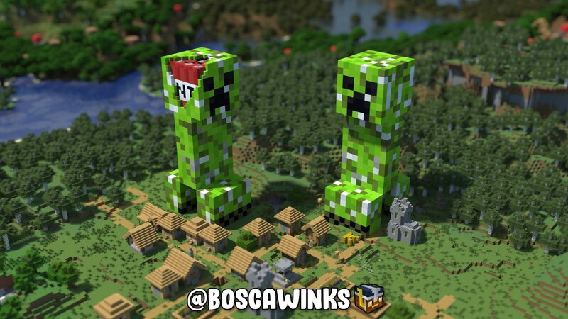 Creeper Mob Statues Minecraft Map
