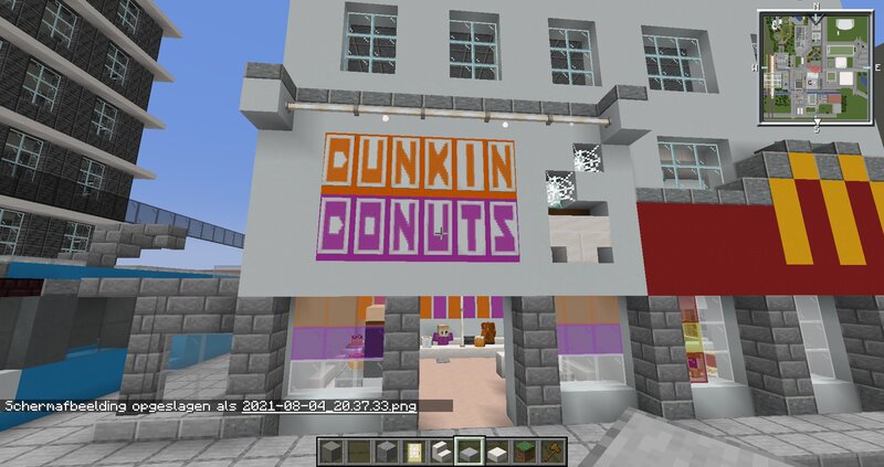 McDonald's & Dunkin Donuts with appartment (Free Download Schematic) Minecraft Map