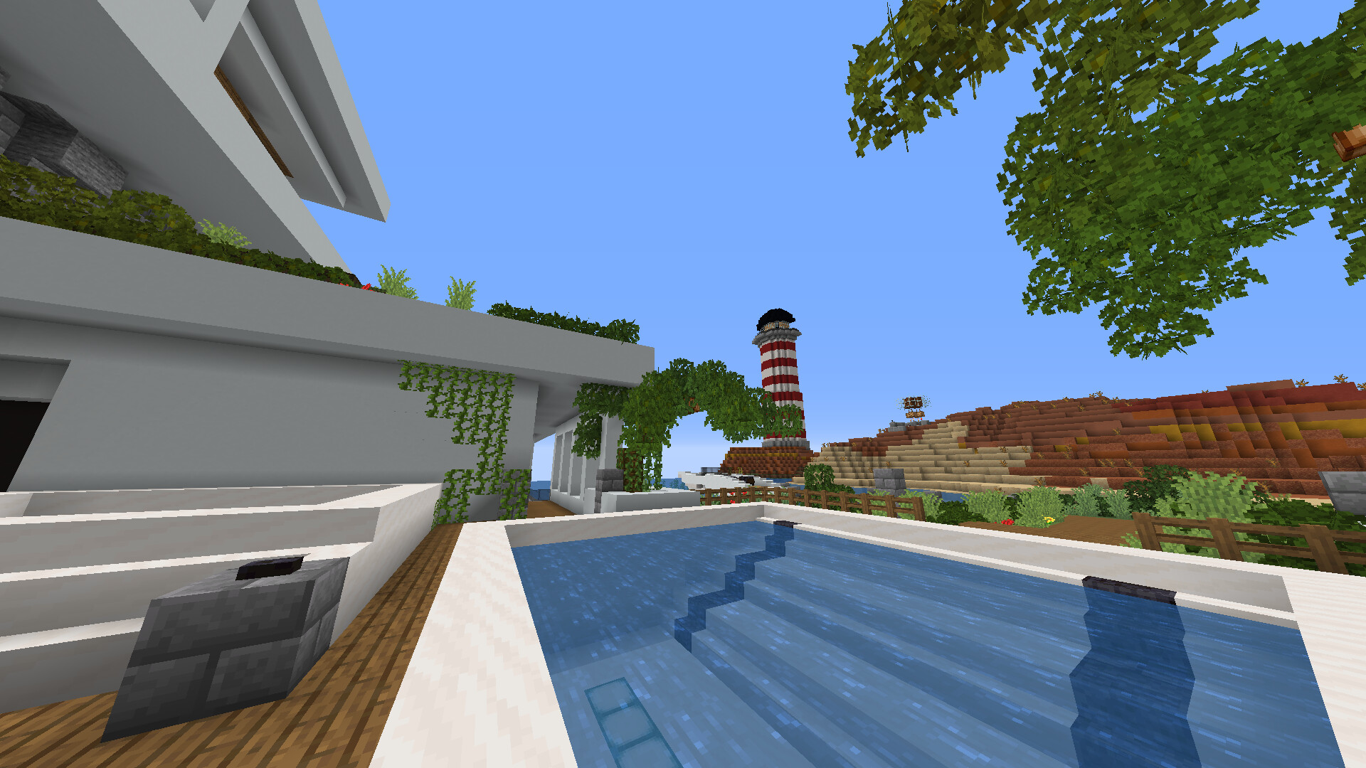 Modern redstone mansions, ship, hotel and more Minecraft Map