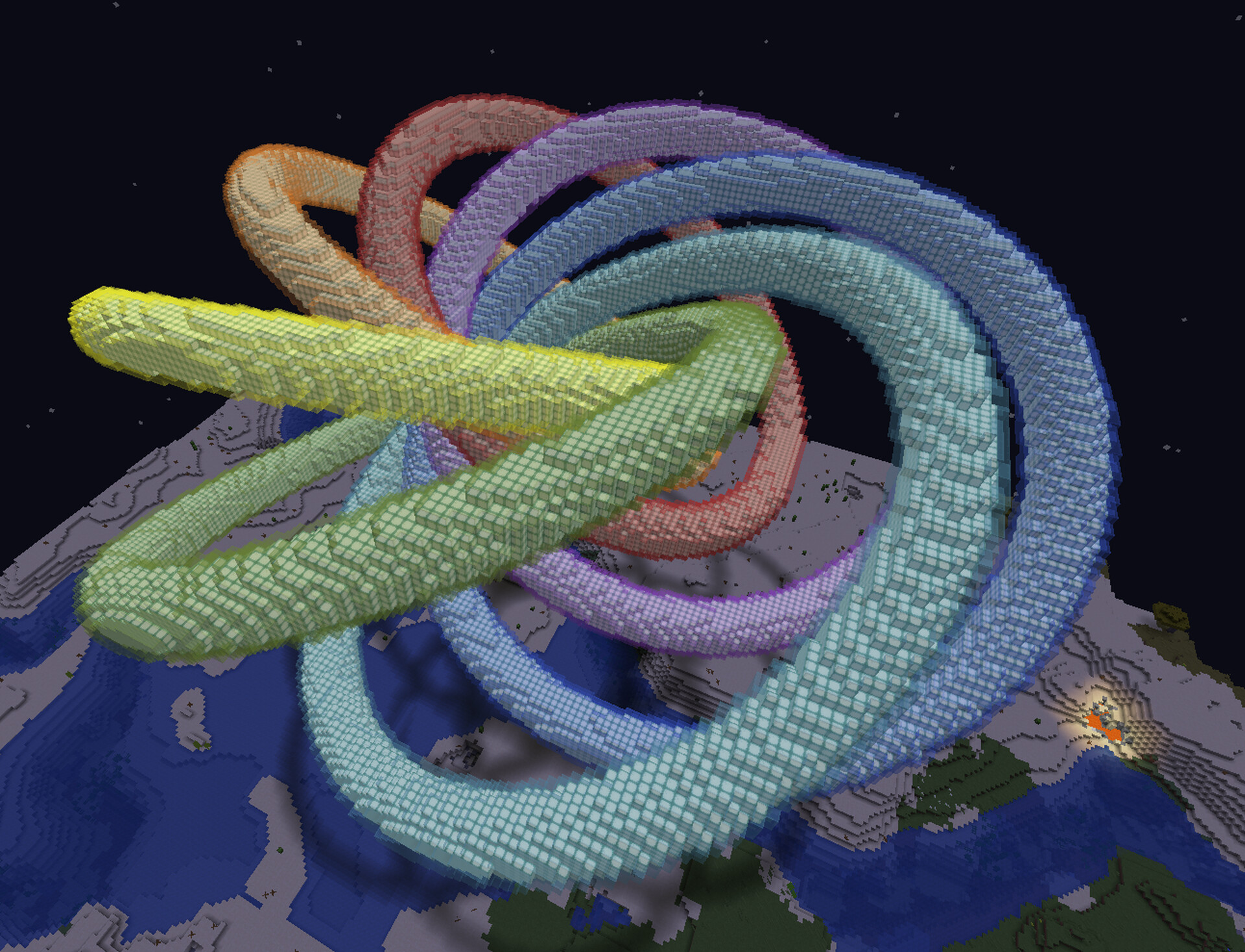 Torus shaped seven toruses structure Minecraft Map