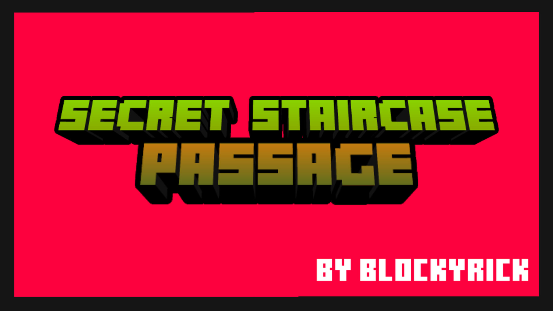 Secret Staircase Passage Minecraft Map