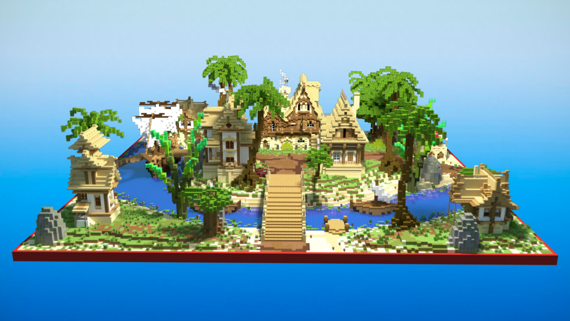 HCF Spawn + Road - SUMMER Theme Minecraft Map