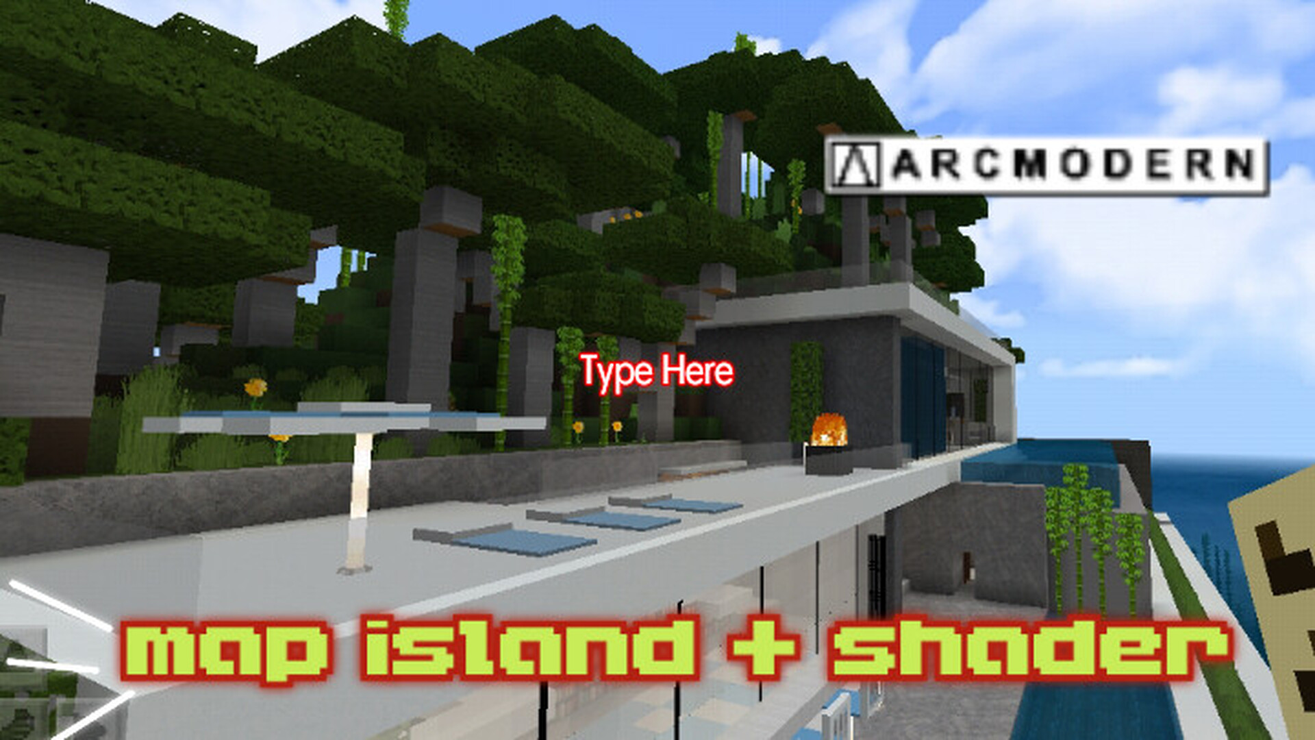 Map island house + shader Minecraft Map