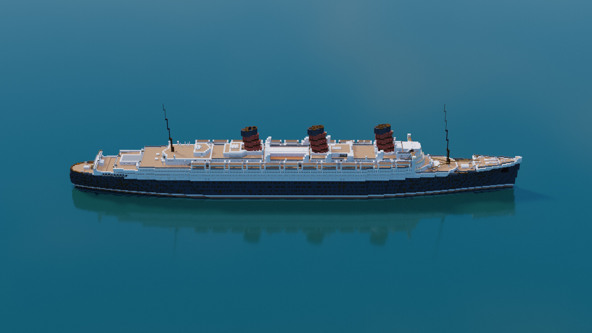 RMS Queen Mary 1936 1:1 Exterior Only (Bedrock+Java) Minecraft Map