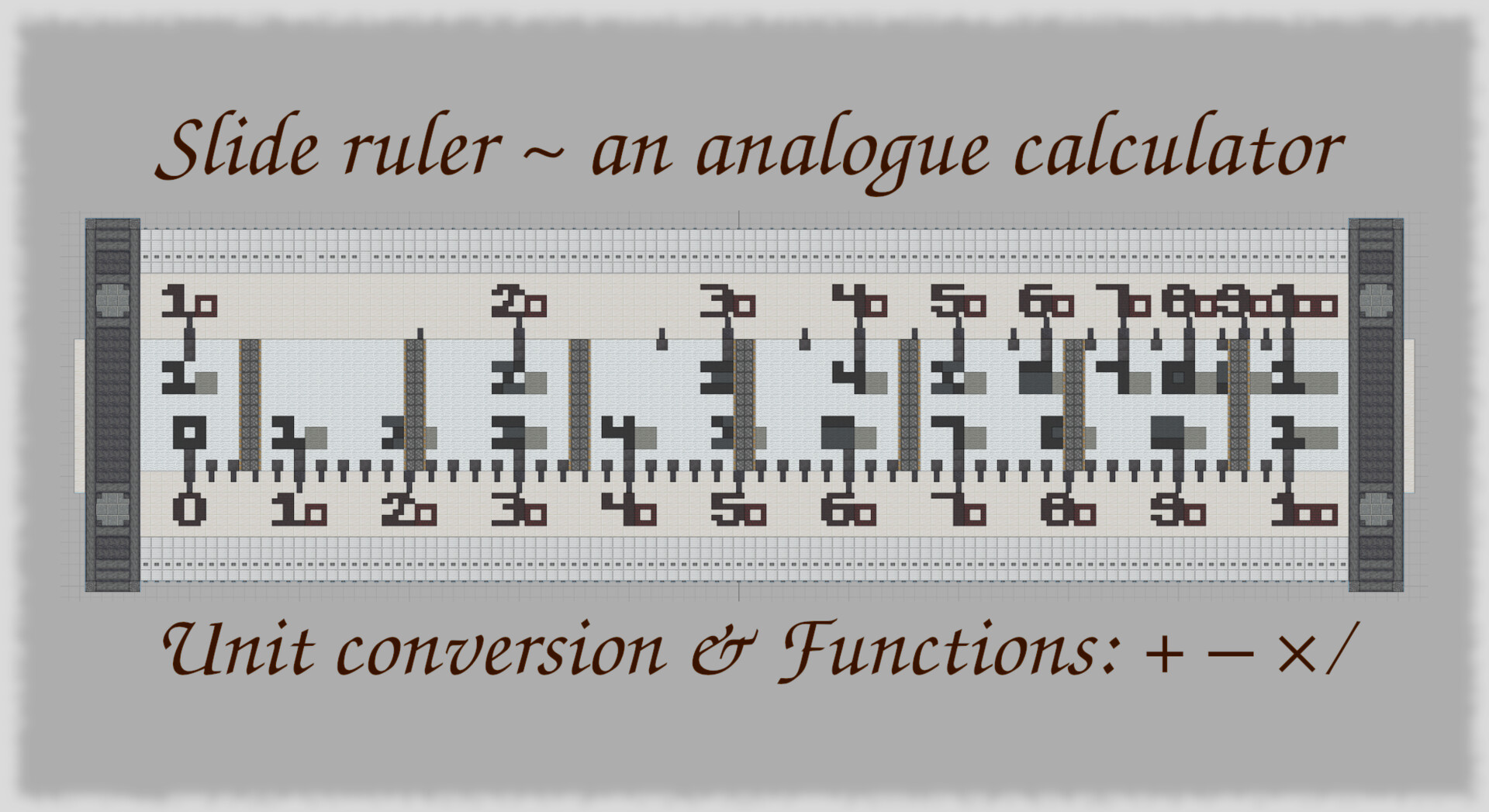 Slide ruler - an analogue (functional/working) calculator Minecraft Map