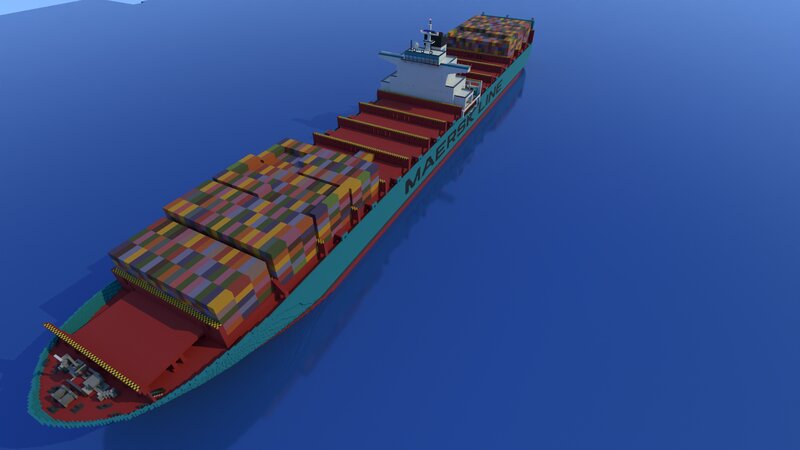 maersk line container ship 1:1 Scale (1.16.5) Minecraft Map