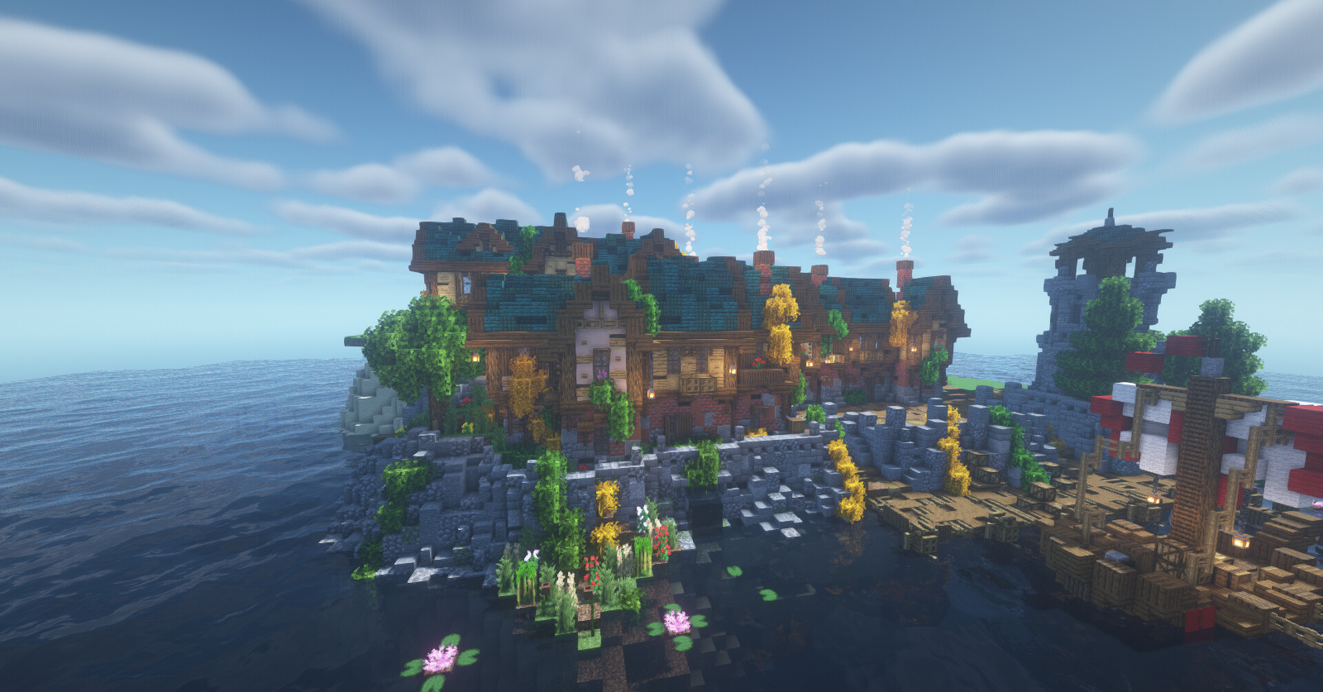 Village on Island Minecraft Map