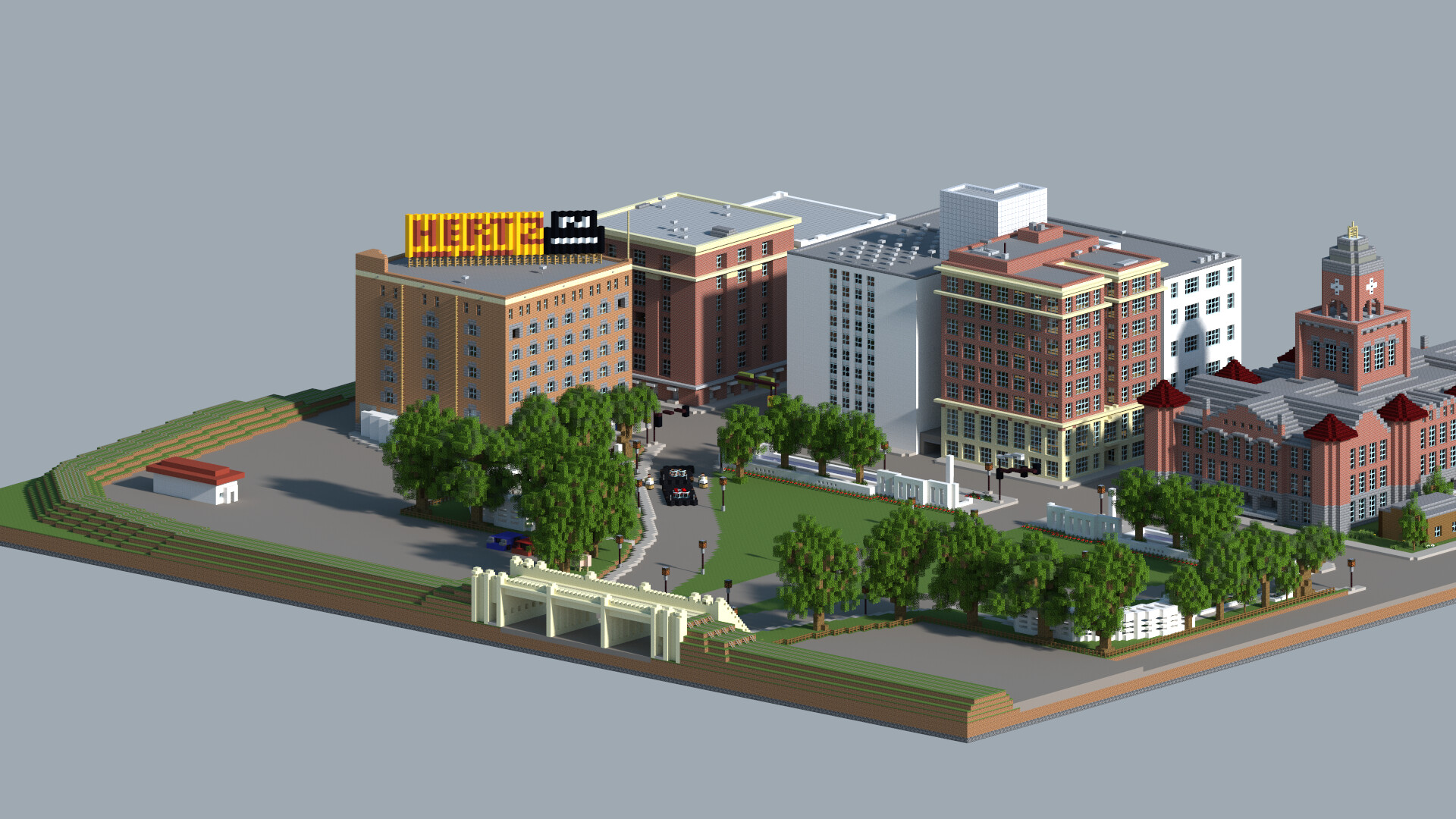 1:1 Scale Of The Dealey Plaza (JFK Memorial) Minecraft Map