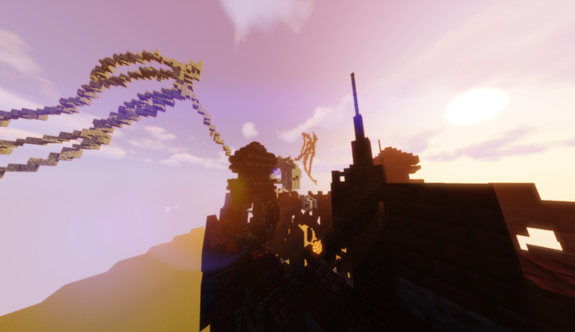 Dark Ruins Nether Tree Farm Build - [World Download] Minecraft Map