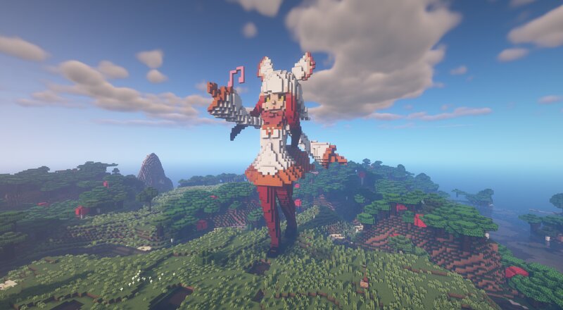 Kemono Friends Crested Ibis (Toki) statue Minecraft Map