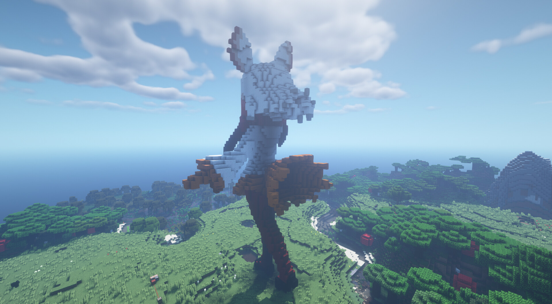 Kemono Friends Crested Ibis (Toki) statue Minecraft Map