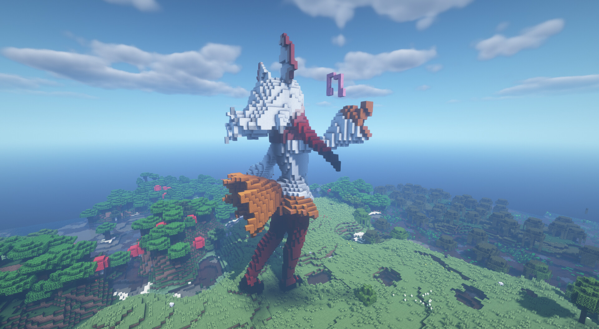 Kemono Friends Crested Ibis (Toki) statue Minecraft Map
