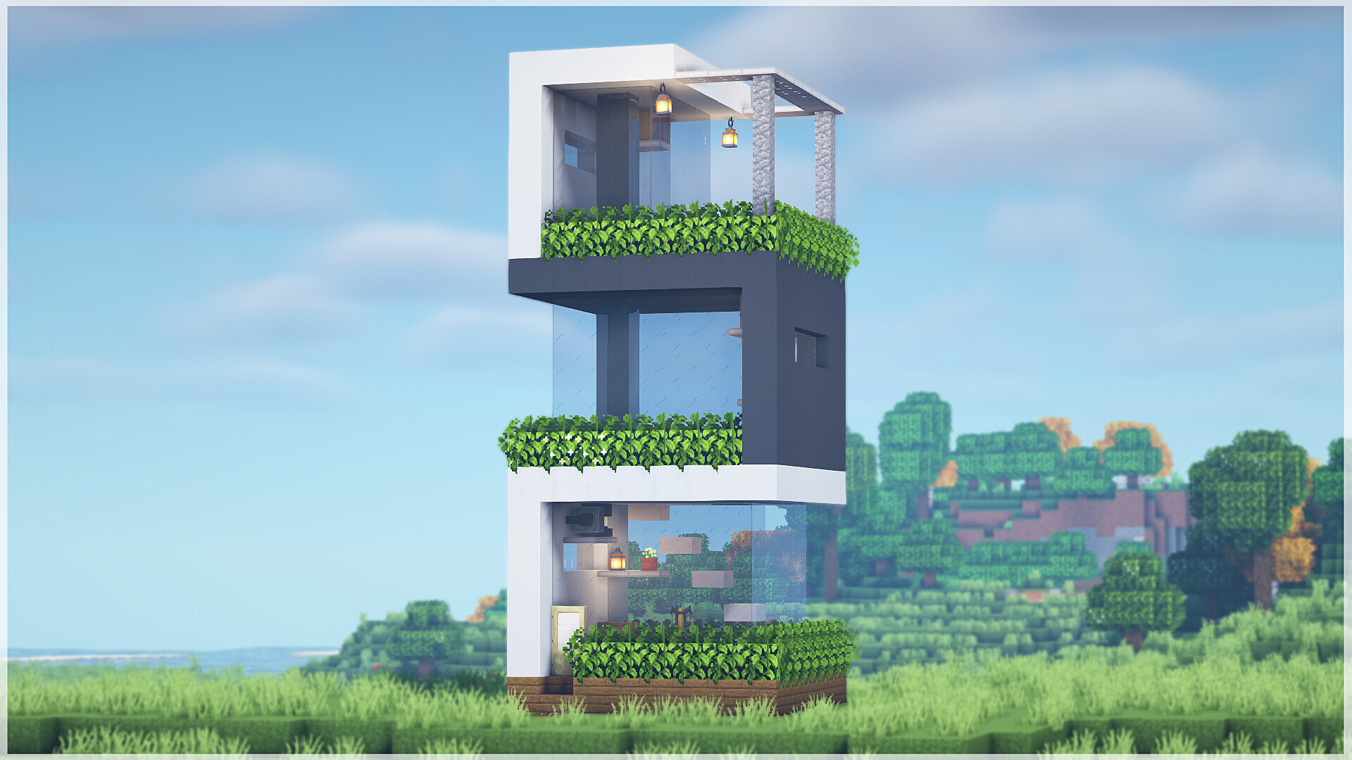 3-Storey Modern House Minecraft Map