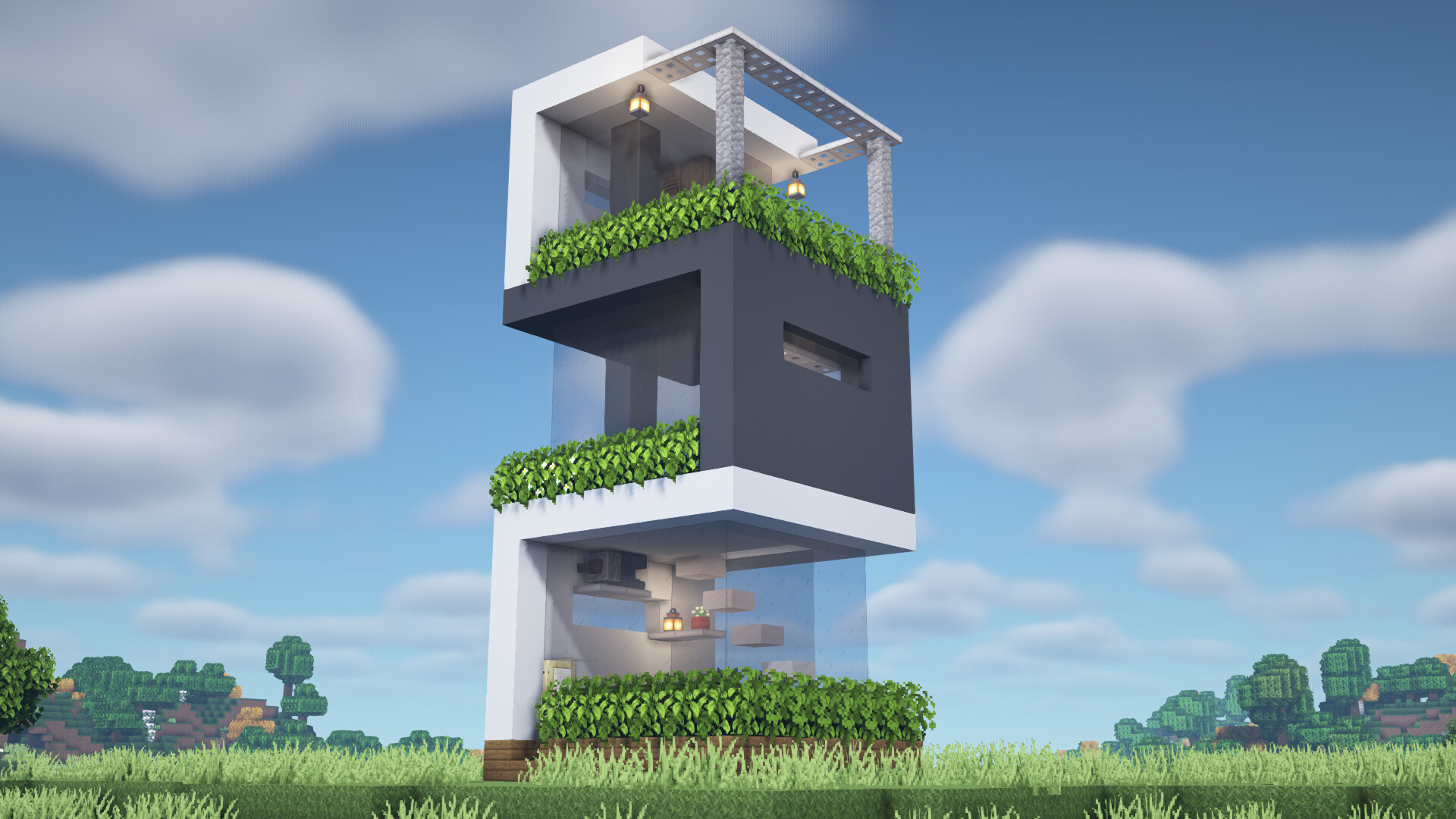 3-Storey Modern House Minecraft Map