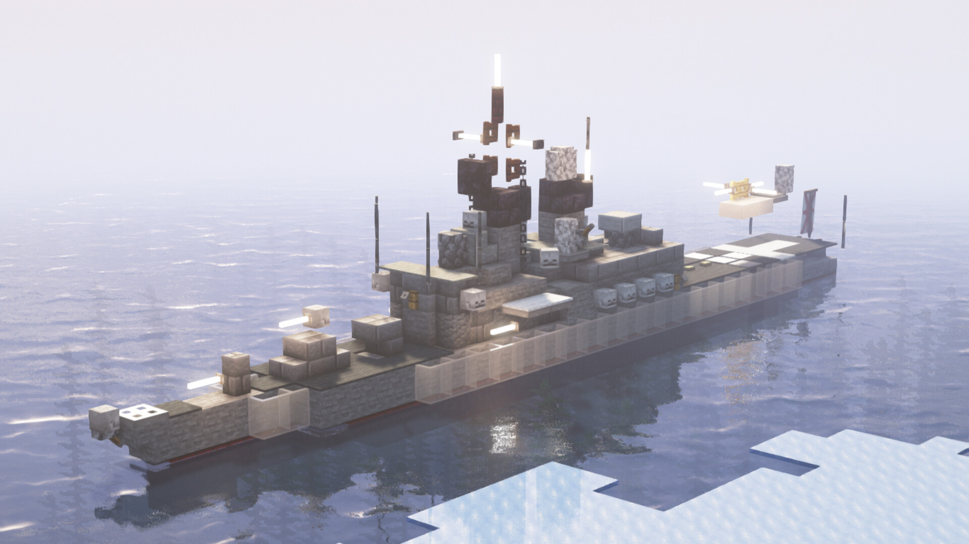 Japanese Destroyer JS Kurama (DDH-144) - 1:5 scale Minecraft Map