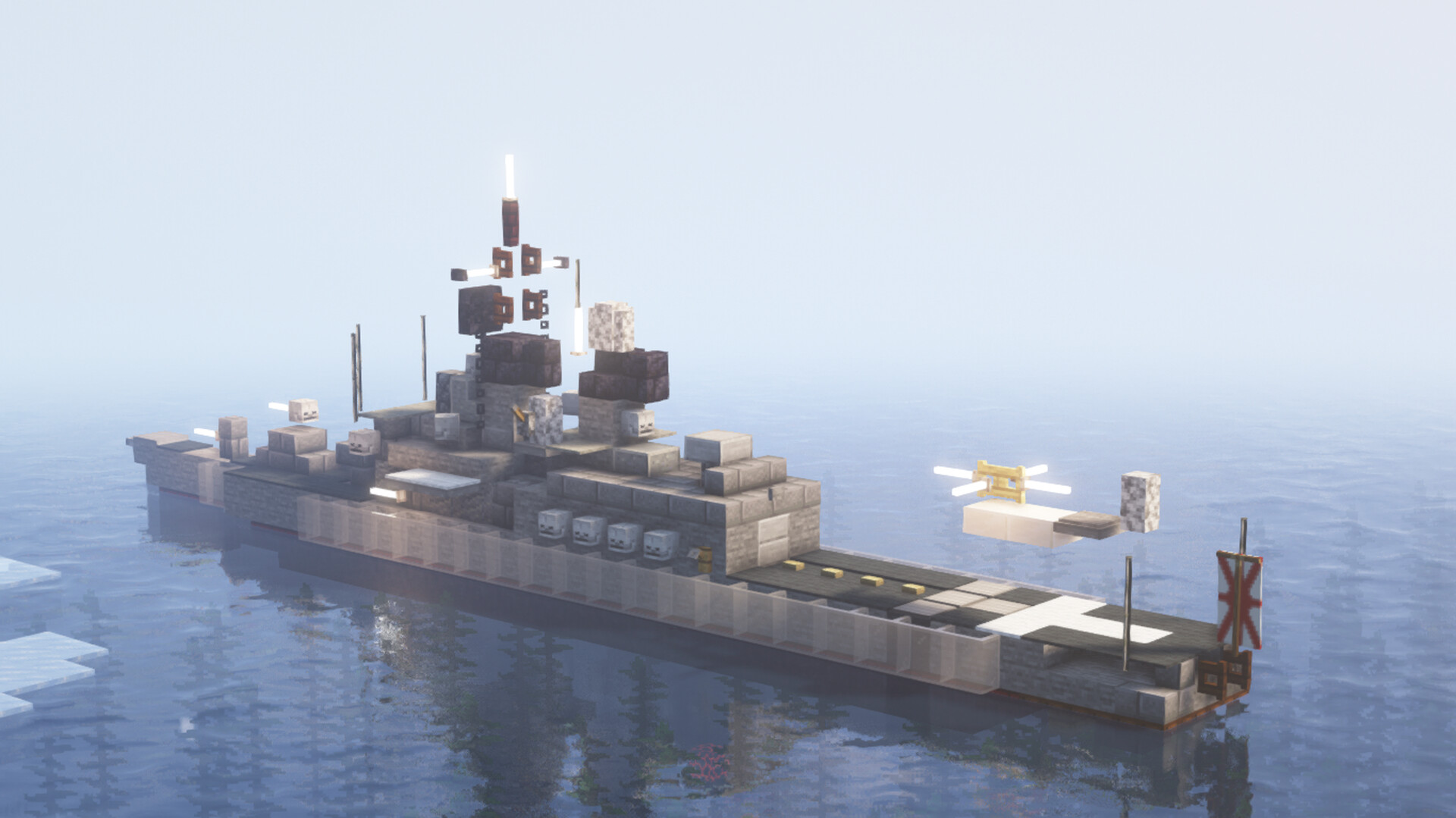Japanese Destroyer JS Kurama (DDH-144) - 1:5 scale Minecraft Map