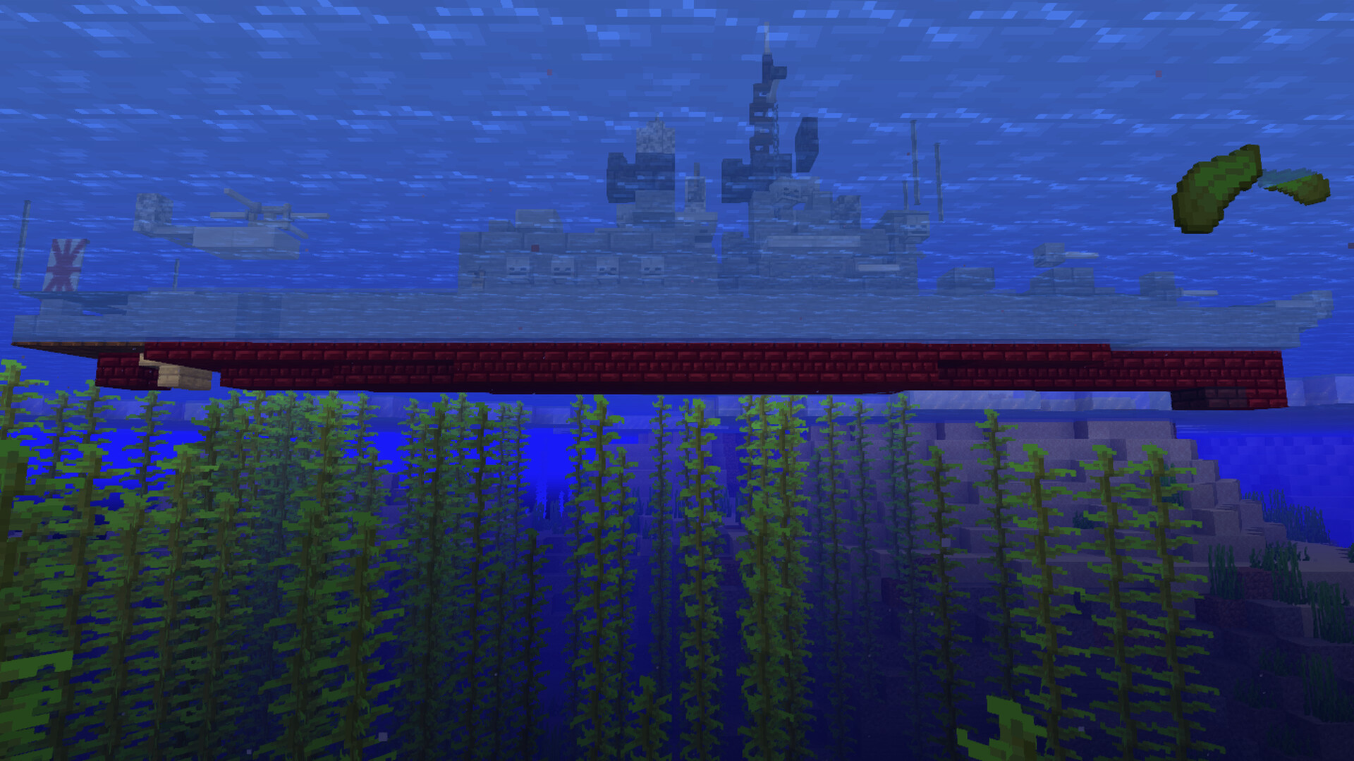 Japanese Destroyer JS Kurama (DDH-144) - 1:5 scale Minecraft Map