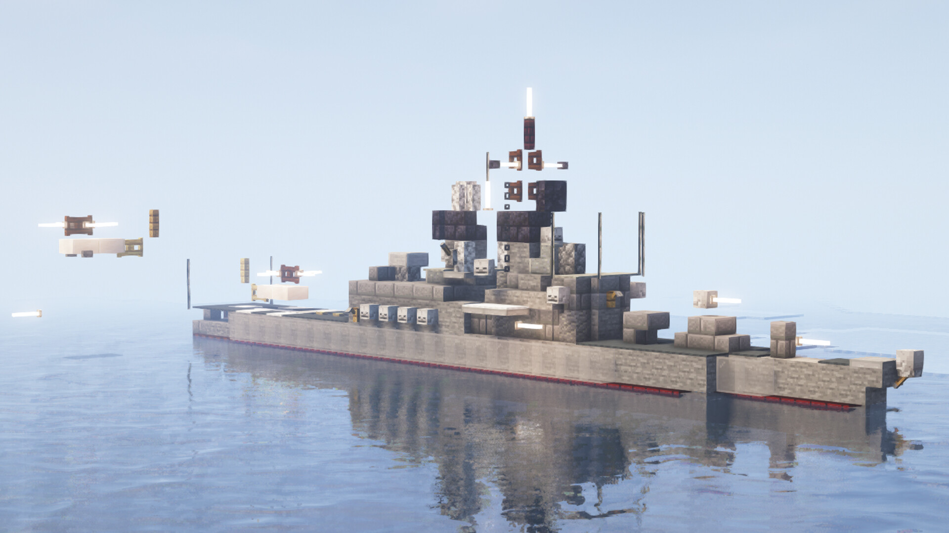 Japanese Destroyer JS Kurama (DDH-144) - 1:5 scale Minecraft Map