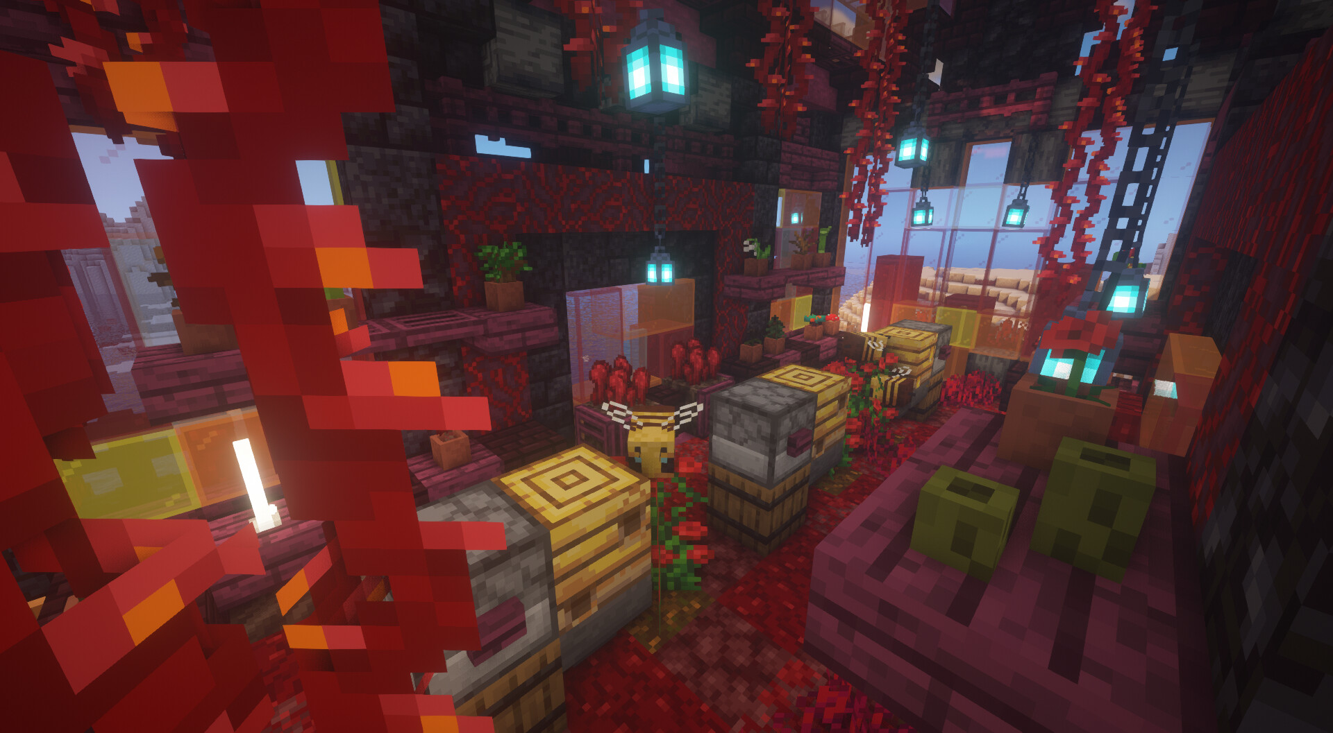 Nether-style Bee farm Minecraft Map