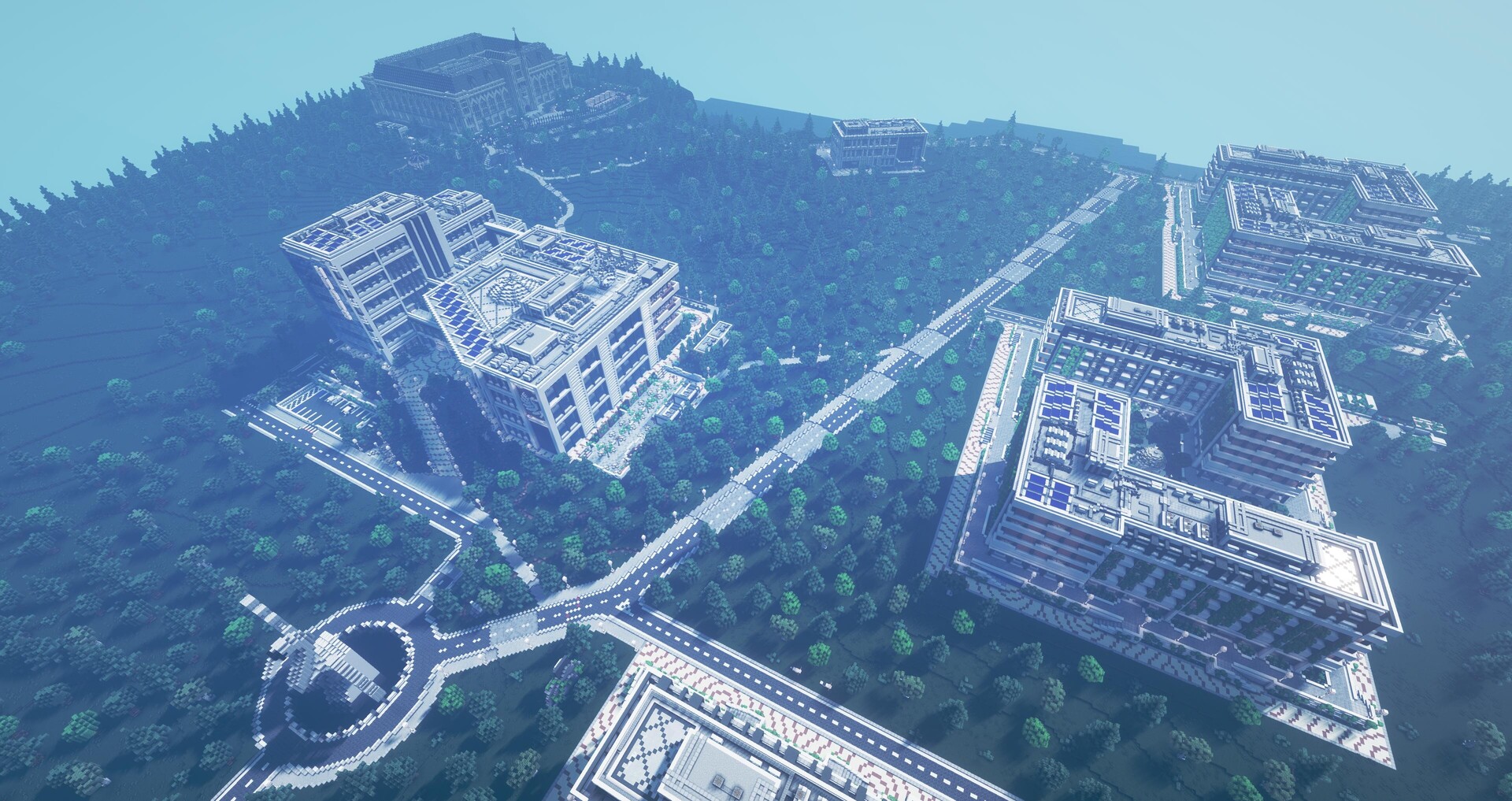 HMANS - Modern University Campus (Approx. 1000 by 800 blocks) Minecraft Map