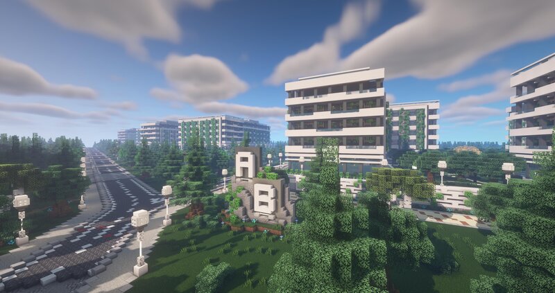 HMANS - Modern University Campus (Approx. 1000 by 800 blocks) Minecraft Map