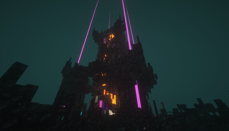 Dark Ruins Nether Hub Design Minecraft Map
