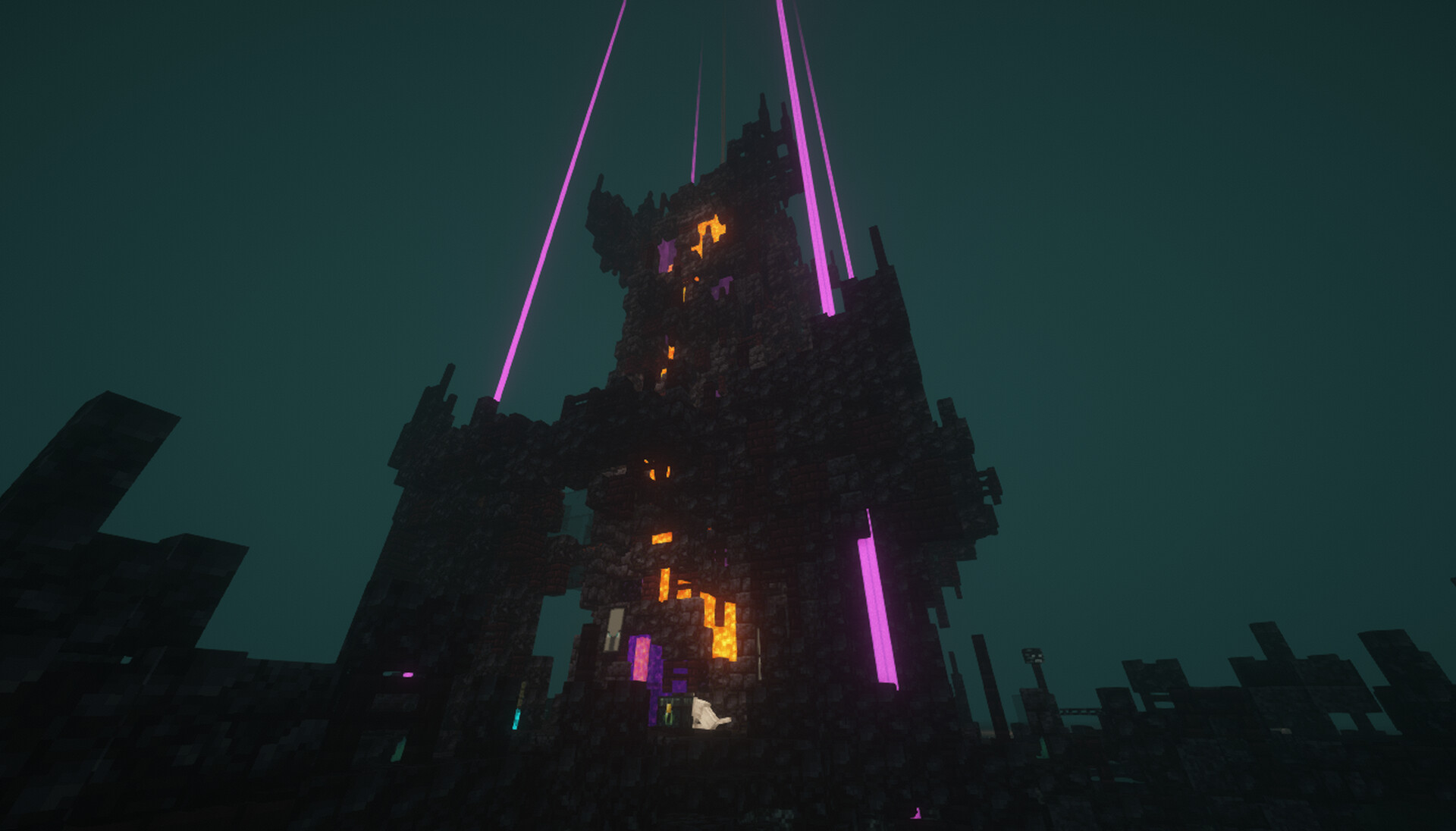 Dark Ruins Nether Hub Design Minecraft Map