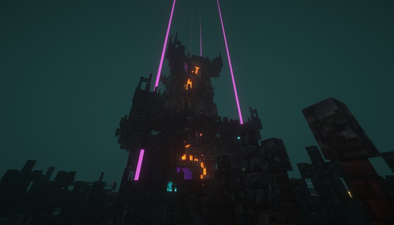 Dark Ruins Nether Hub Design Minecraft Map