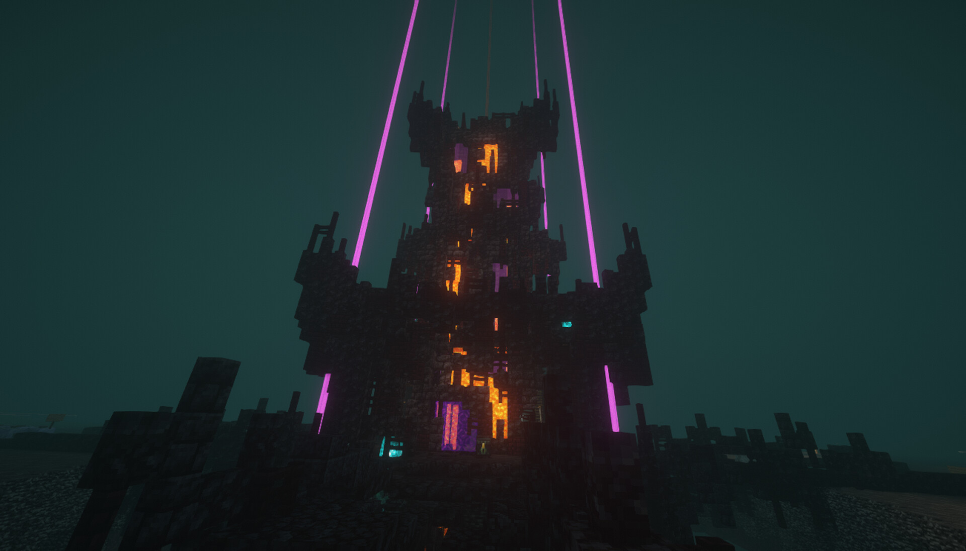 Dark Ruins Nether Hub Design Minecraft Map