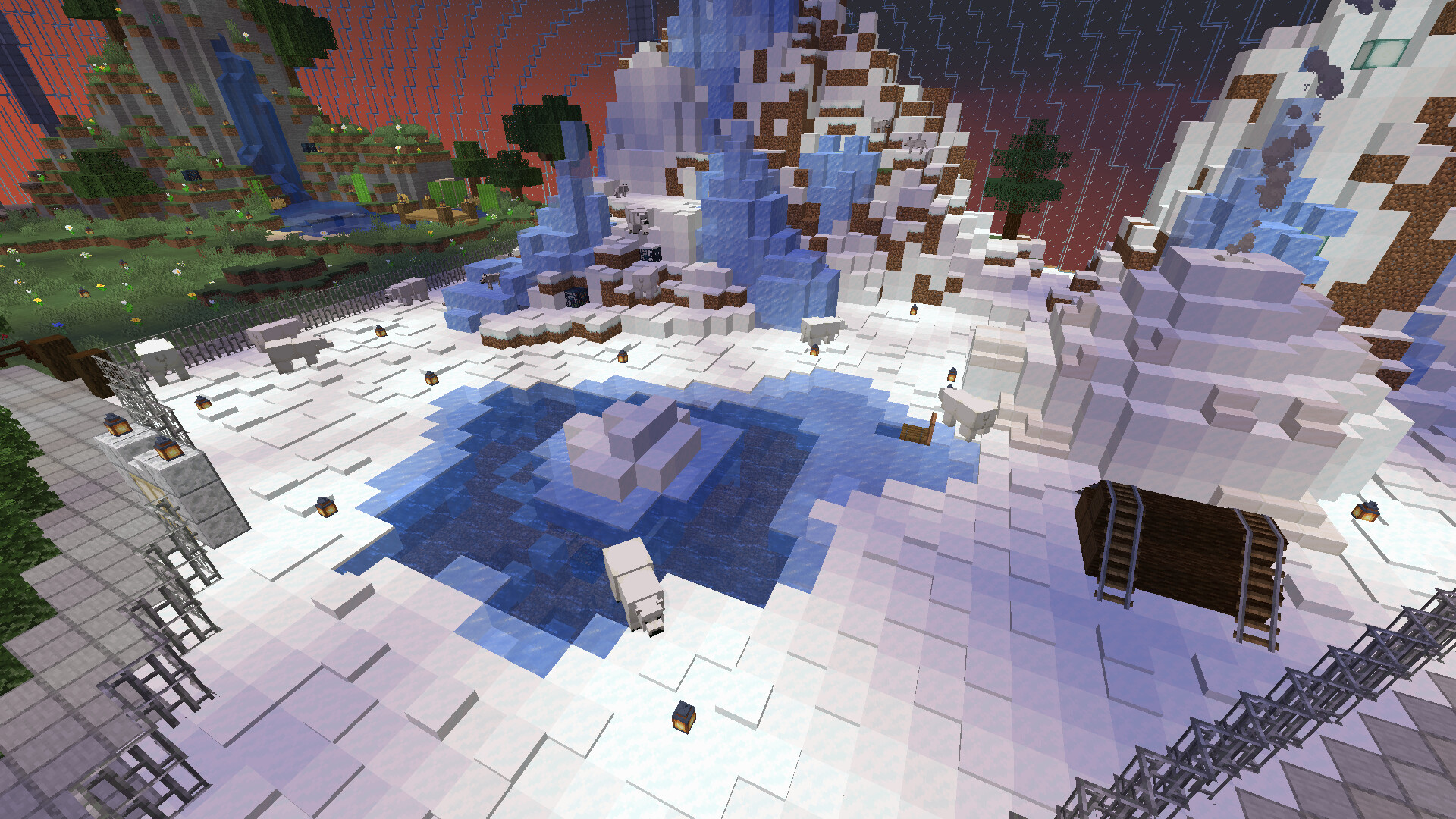 Multi Biome Snowglobe Style Server Lobby Minecraft Map