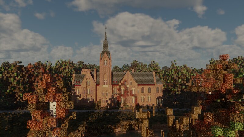 Flemish Neo-Gothic castle in an autumn forest Minecraft Map