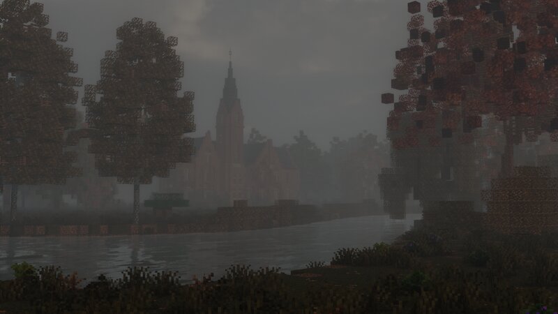 Flemish Neo-Gothic castle in an autumn forest Minecraft Map