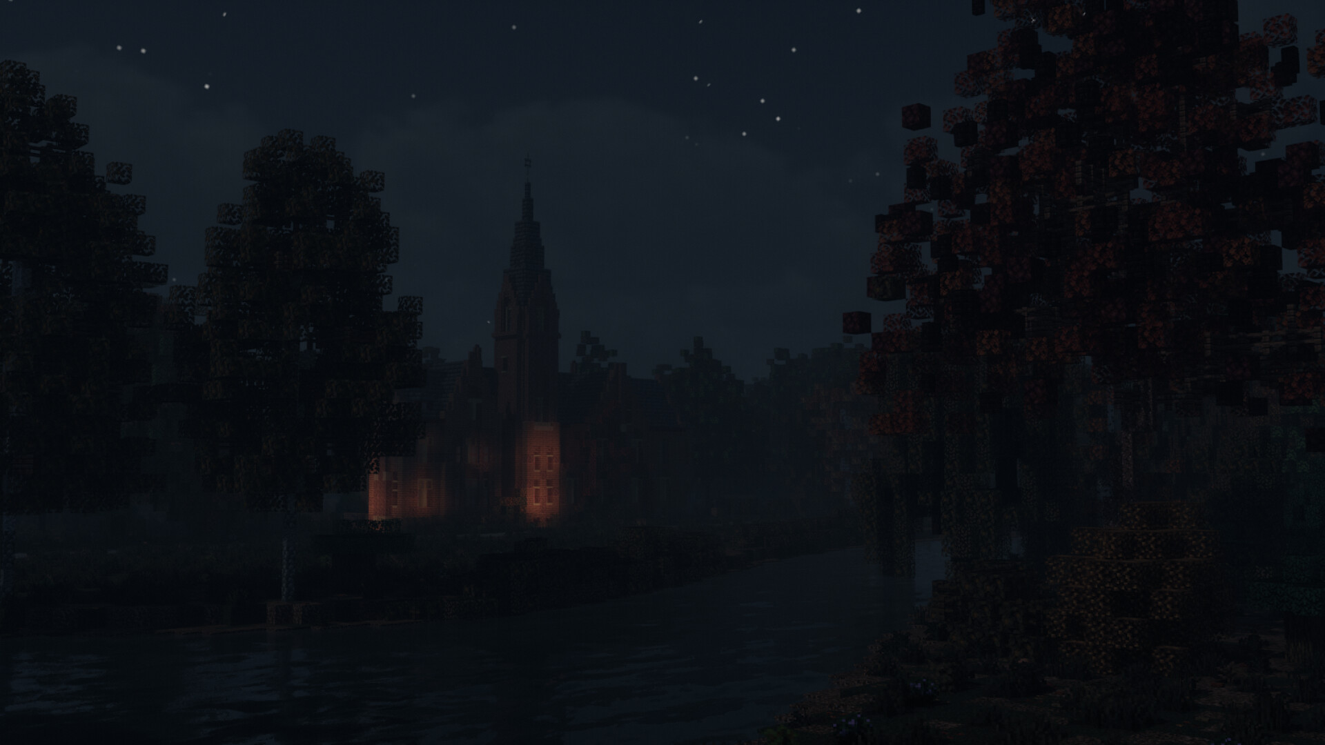 Flemish Neo-Gothic castle in an autumn forest Minecraft Map