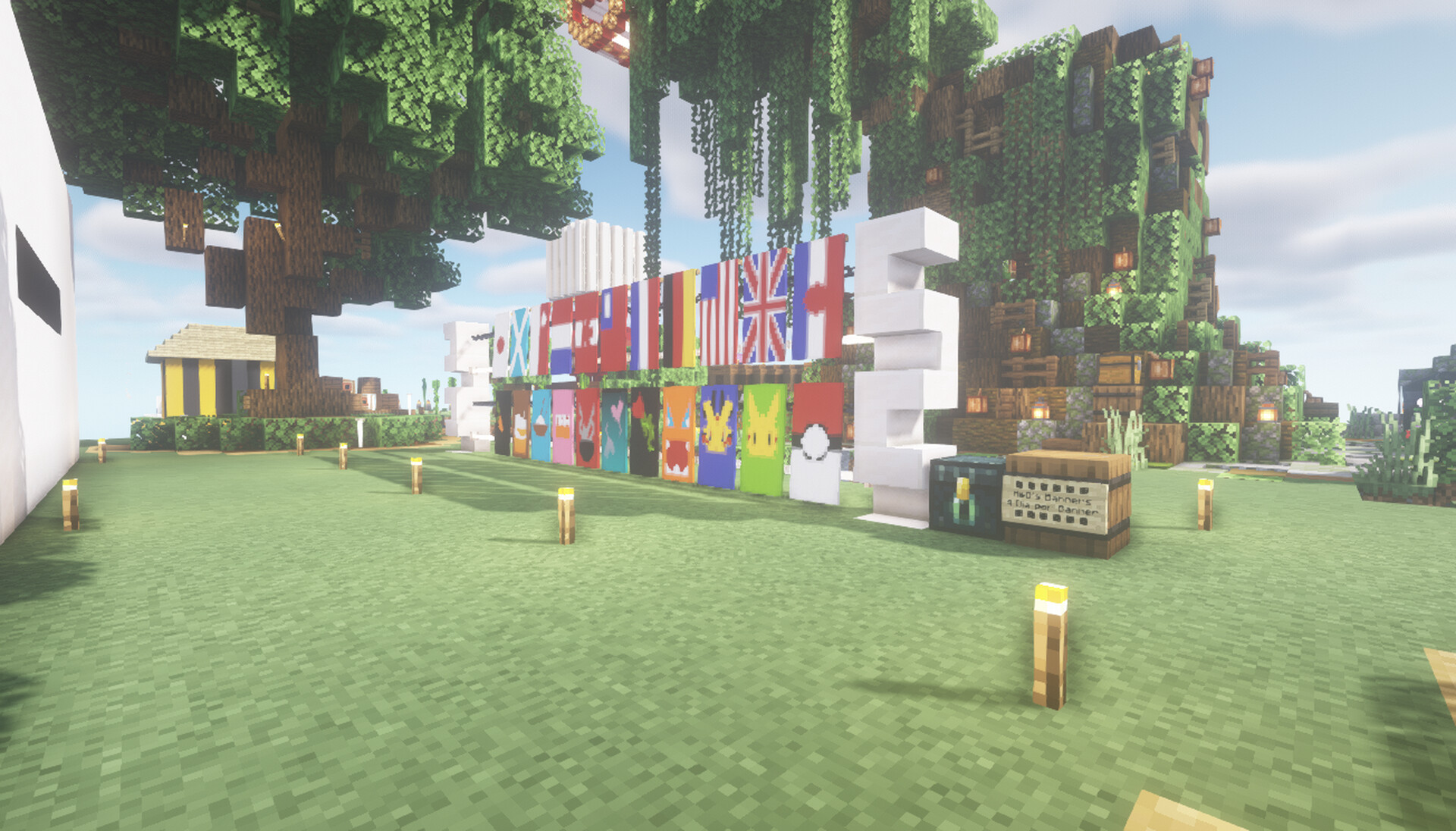 Modern Minimalist Banner Shop [Base/Home] Build Idea Minecraft Map