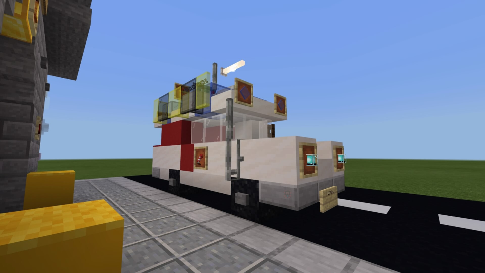 The Ghostbusters Firehouse and Ecto-1 Minecraft Map