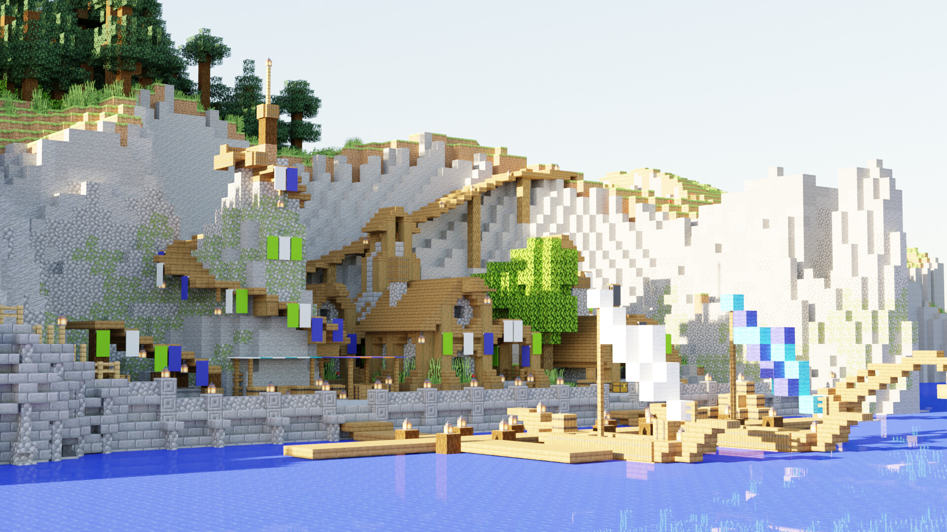 Small impoverished sea port town Minecraft Map