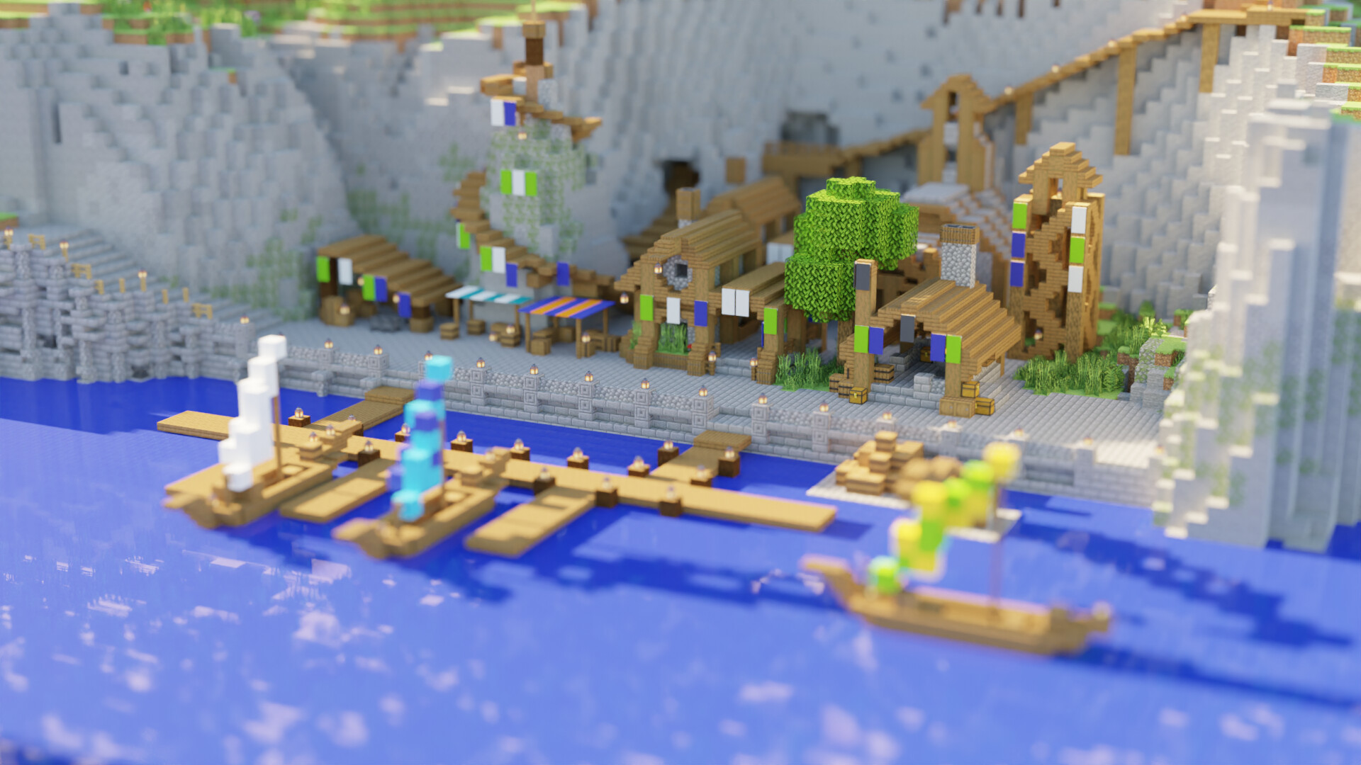 Small impoverished sea port town Minecraft Map