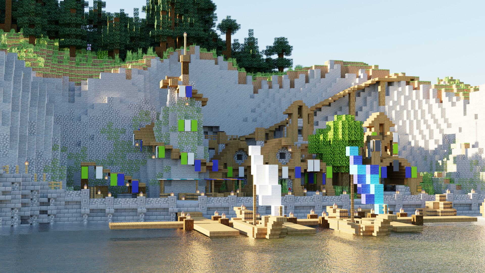 Small impoverished sea port town Minecraft Map