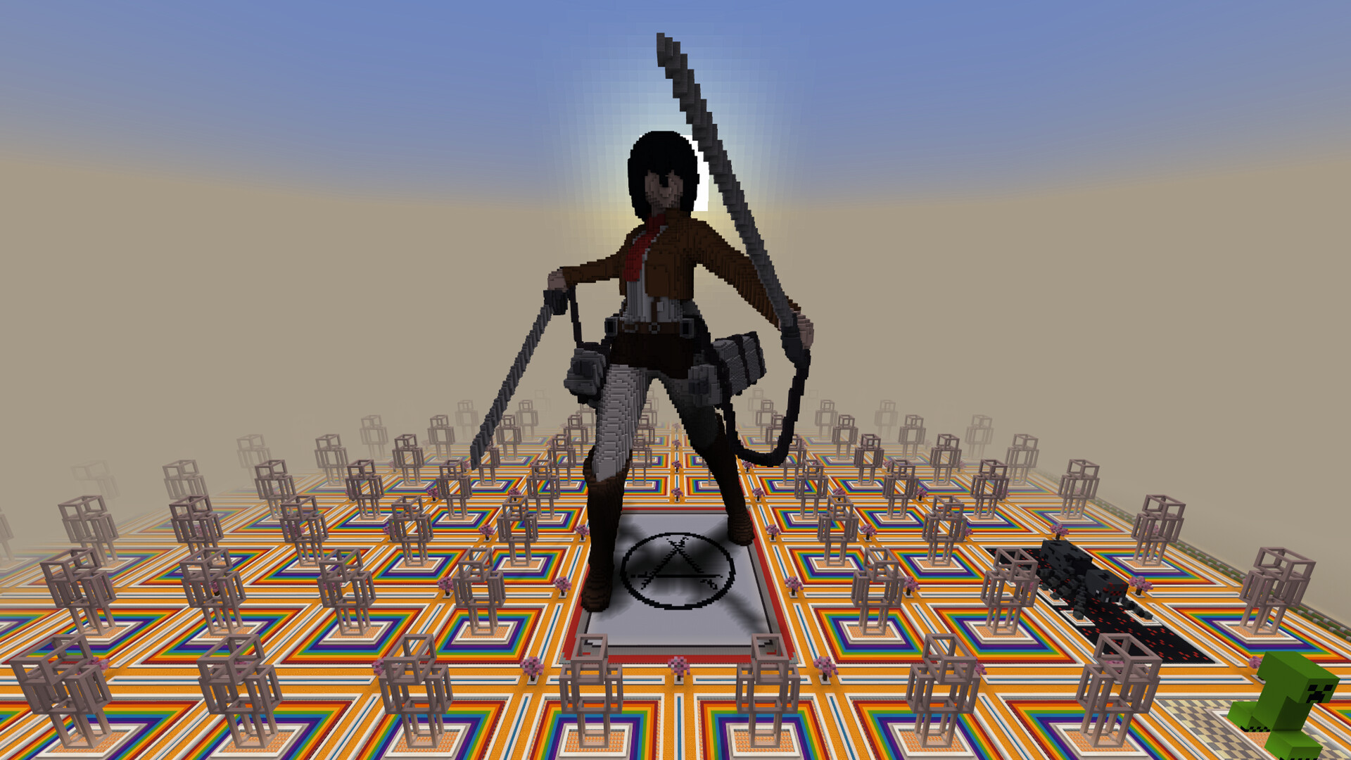 Mikasa Ackerman - Attack on Titan - Statue Minecraft Map