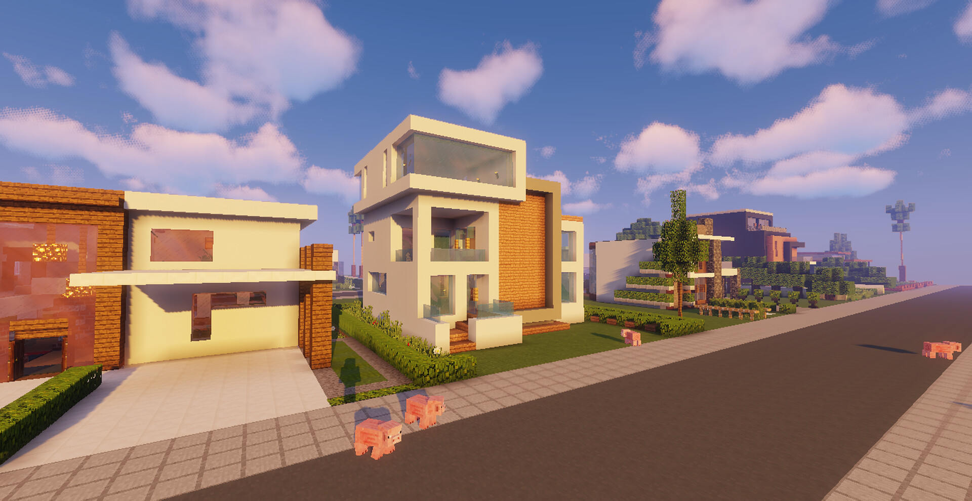 Modern Neighborhood Map + Pack #2 (10 Houses) Minecraft Map