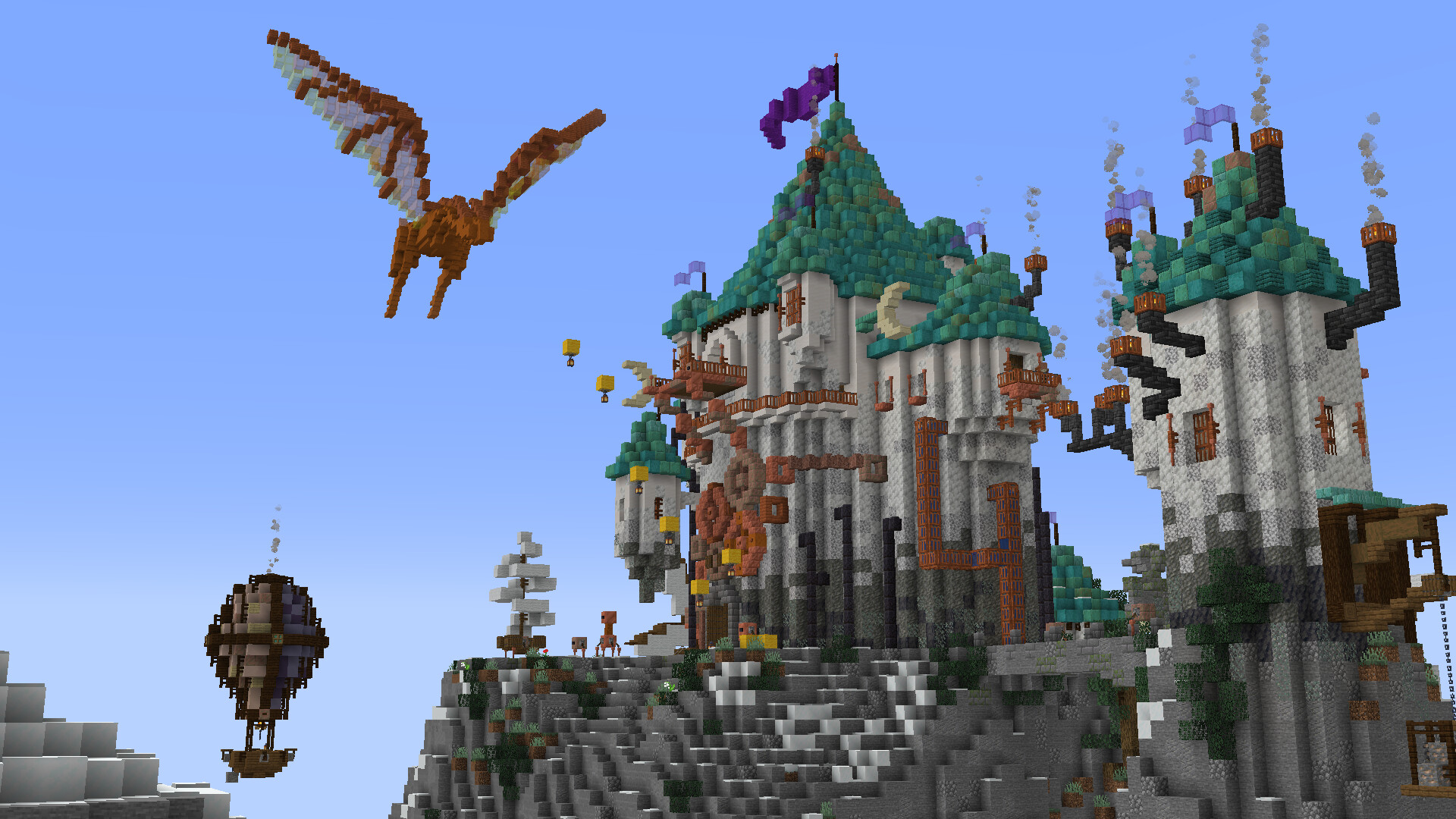 Fantasy Steampunk Castle Minecraft Map