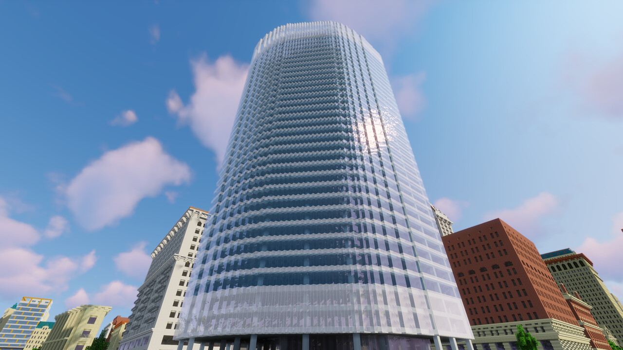 Modern Glass Skyscraper: Oakwood City Minecraft Map