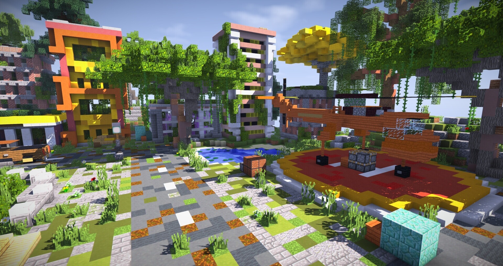 Lobby in the style of a zombie apocalypse Minecraft Map